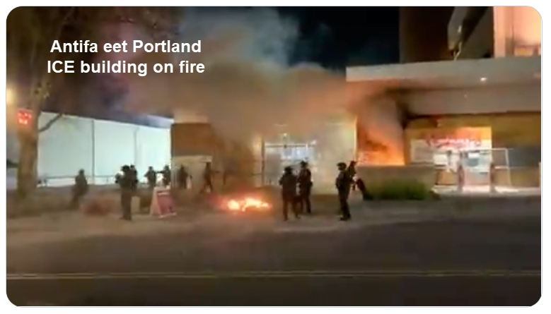 Portland ICE Building Set on Fire by Antifa, Where is the Media ...