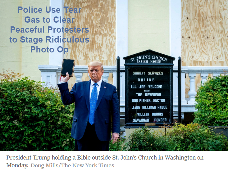 Trump Clears Out Peaceful Protest for Bible Photo-Op – MishTalk